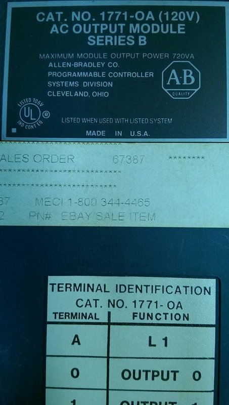 A-B AC OUTPUT MODULE SERIES B 1771-OA - 裕益科技自動化設備可程式編碼器PLC分散式控制系統DCS